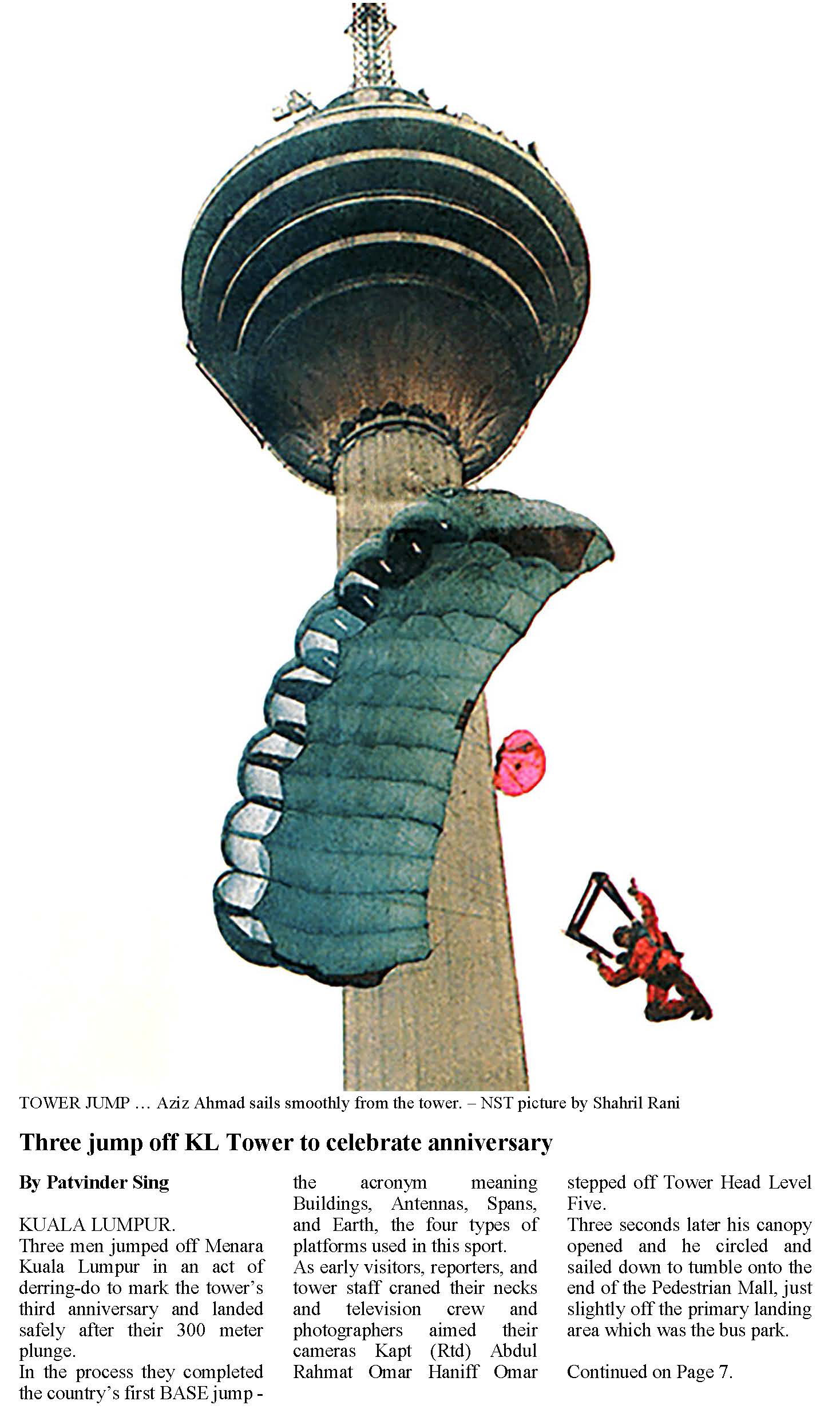 KL Tower BASE Jump 1999